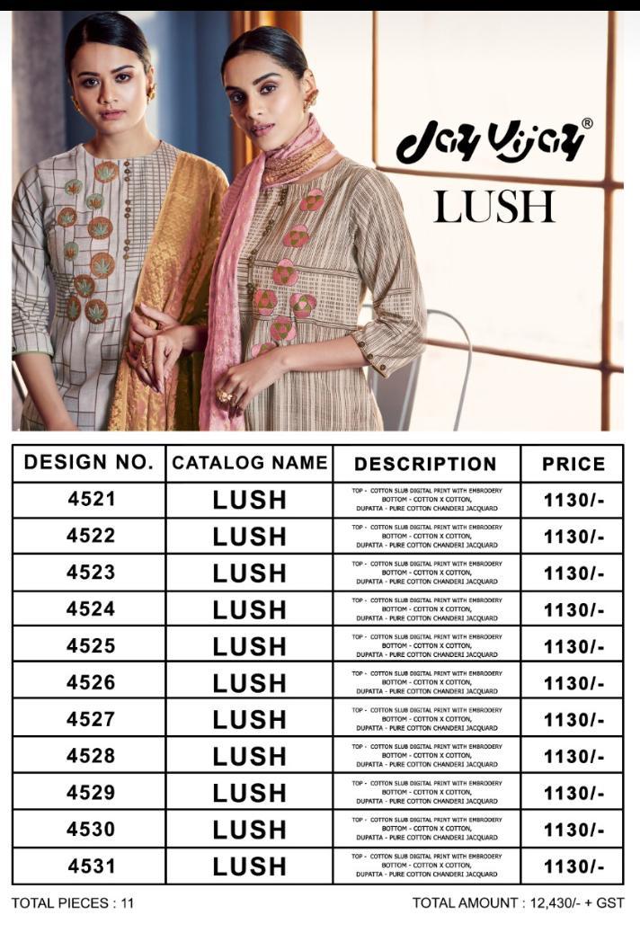 Buy jay vijay present lush 4521-4531 series 12430 + 5% GSt Extra cotton ...
