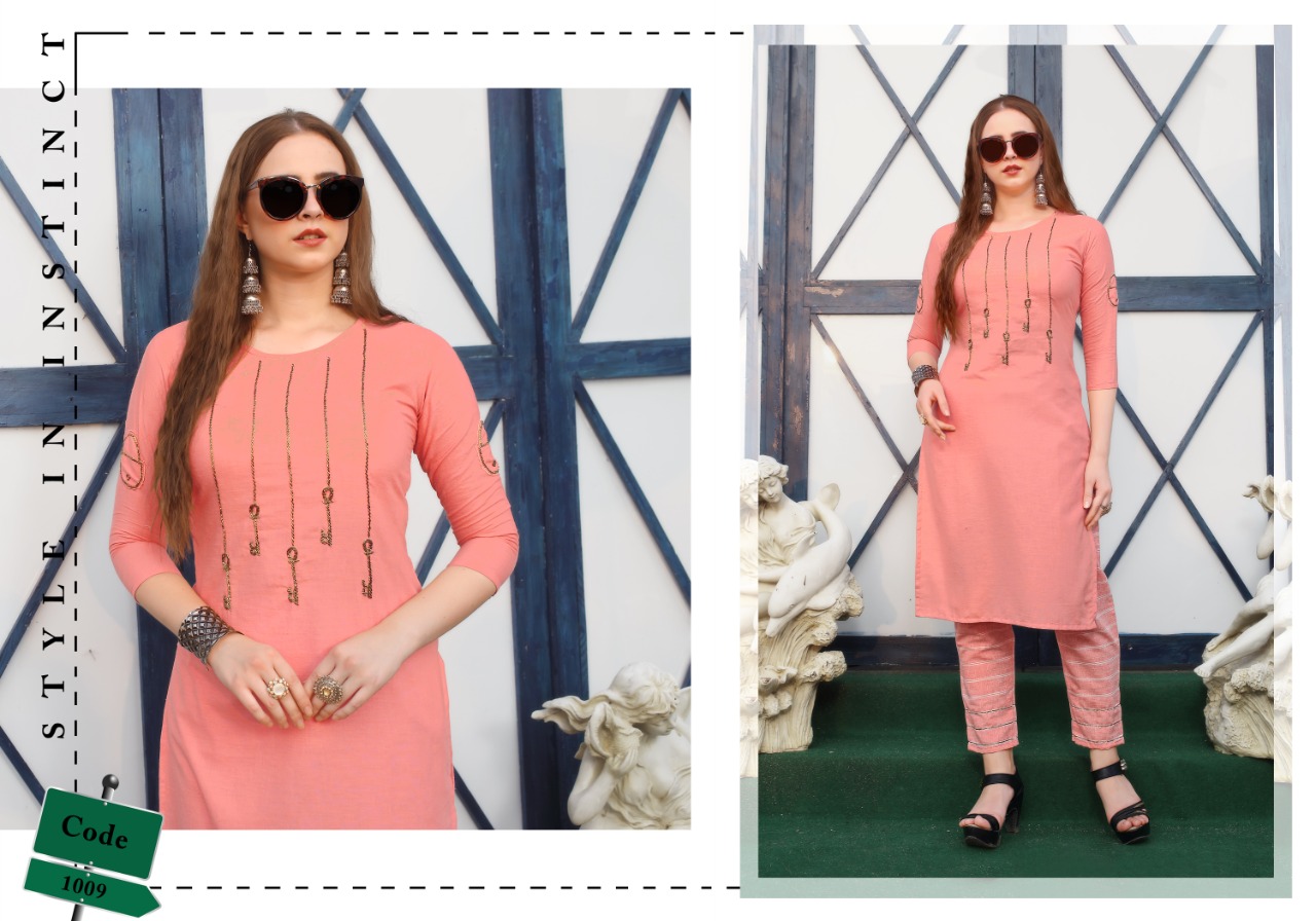 Buy Neeti Neeva 1008-1013 series 5760 + 5% Gst Extra - Kurti With ...