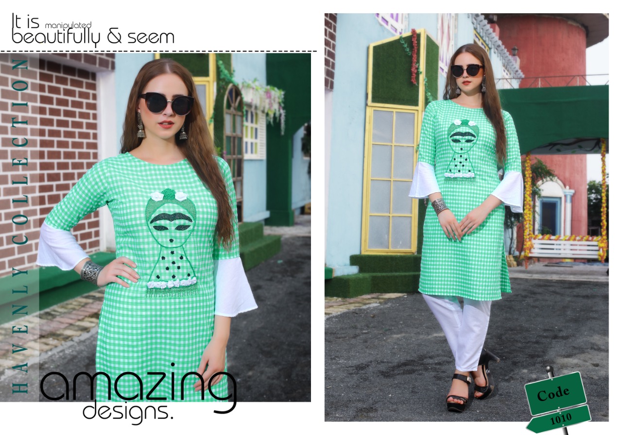 Neeti Neeva 1008-1013 series 5760 + 5% Gst Extra - Kurti With Trouser Pants