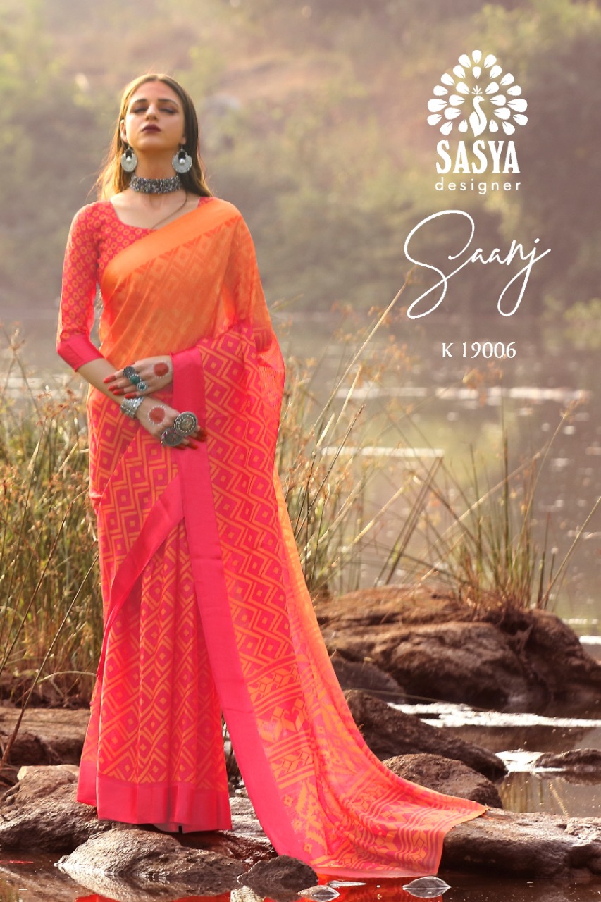 Sasya Designer saanj 19001-19010 series 7550 + 5% Gst Extra modern and ...